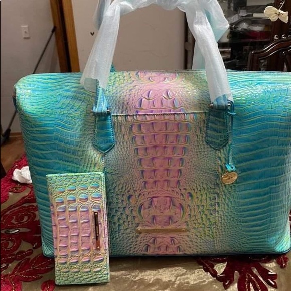 Brahmin | Bags | Brahmin Weekender Cotton Candy And Matching Wallet ...